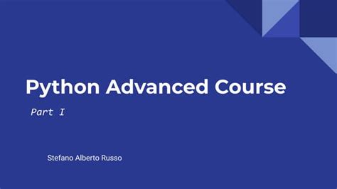 Python Advanced Course Part Ipdf For Python Ppt