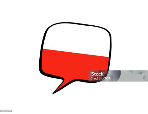 흰색 배경에 폴란드의 국기와 연설 거품 벡터 일러스트레이션 0명에 대한 스톡 벡터 아트 및 기타 이미지 0명 교육 강좌 국기 Istock