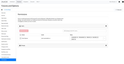 Process Permissions Duco