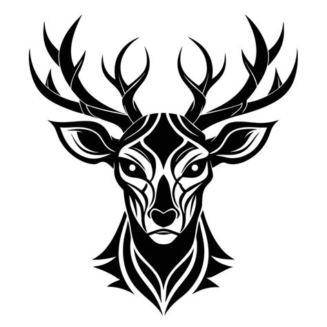 Tribal Deer Head Illustration On White 65360028 Vector Art At Vecteezy