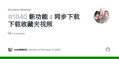 新功能：同步下载下载收藏夹视频 · Issue 1040 · Leiurayerdownkyi · Github