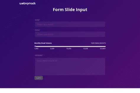 Form Slide Range Input Webflow