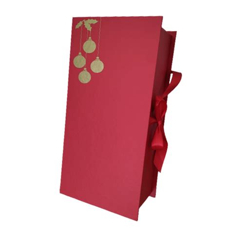 Луксозна Коледна кутия за вино 33 16 10см червено Луксозни кутии