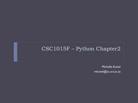 PPT CSC1015F â Python Chapter2 PowerPoint Presentation free download ID 3966075