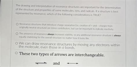 Solved The Drawing And Interpretation Of Resonance Chegg Com
