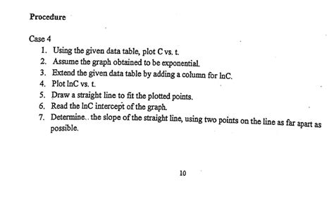 solved procedure case 4 1 using the given data table plot
