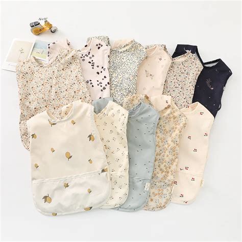 코튼 아기 작업복 방수 및 더러운 조끼 어린이 리버스 드레싱 밥 옷 아기 턱받이 Aliexpress