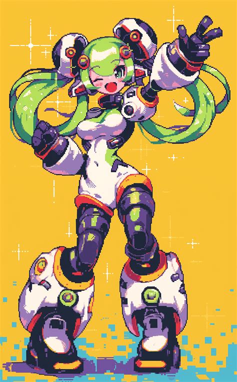 Green Haired Android Girl By Tuwalg On Deviantart
