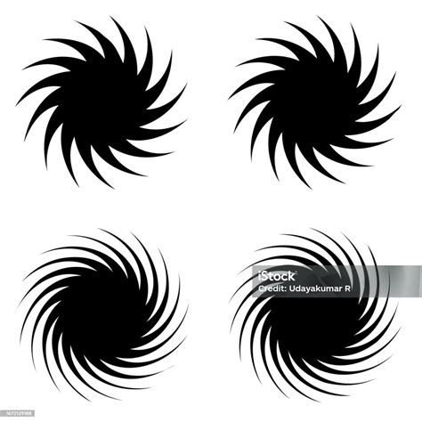 추상적인 그래픽 나선 원형 운동 방사형 동적 소용돌이 세트 벡터 디자인 속도 소용돌이 원 회전하는 모양 소용돌이 세트 원형 검은 소용돌이 컬렉션 검은 소용돌이 아이콘 3가지