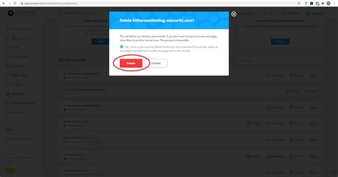 How To Delete A Domain Convertri Knowledge Base
