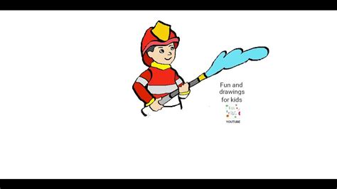 물 호스가 있는 소방관 그리기 Youtube