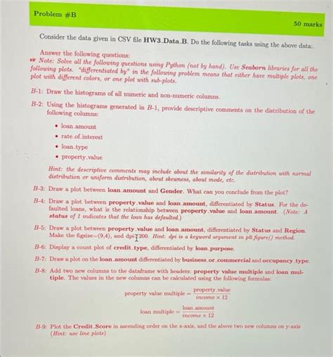 Problem B 50 Marks Consider The Data Given In Csv
