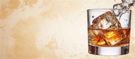 Premium Photo Whiskey Being Poured Into Ice Filled Glass On A