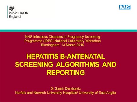 4 Samir Dervisevic Hepatitis B Antenatal Screening Algorithms And