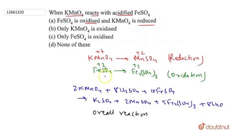 When KMnO Reacts With Acidified FeSO