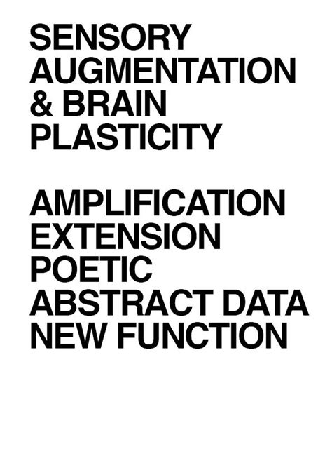 Sensory Augmentation And Brain Plasticity Projets Ecal