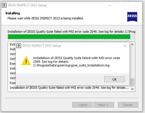 Zeiss Inspect 2023 Installation Issues General Zeiss Qualityforum