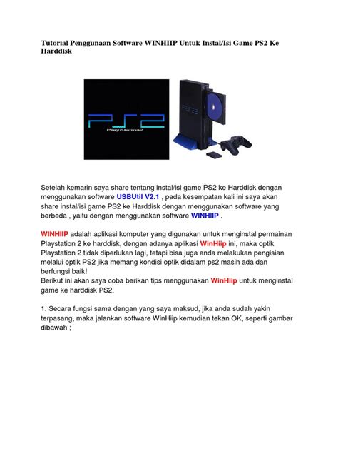 Tutorial Penggunaan Software Winhiip Untuk Instal Isi Game Ps2 Ke Hard Disk Pdf