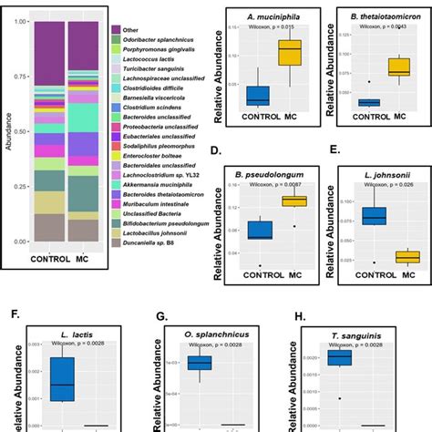 Relative Abundance At The Species Level A Bar Plot Showing Relative