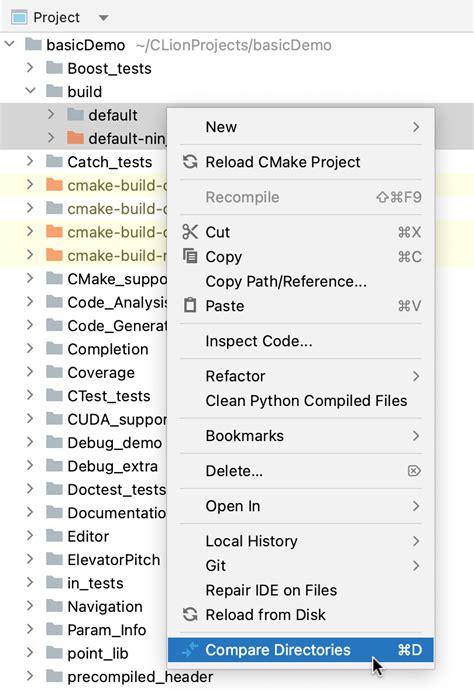 Compare Files Folders And Text Sources Clion Documentation