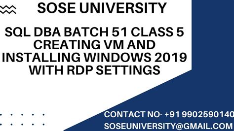 Sql Dba Batch 51 Class 5 Creating Vm And Installing Windows 2019 With