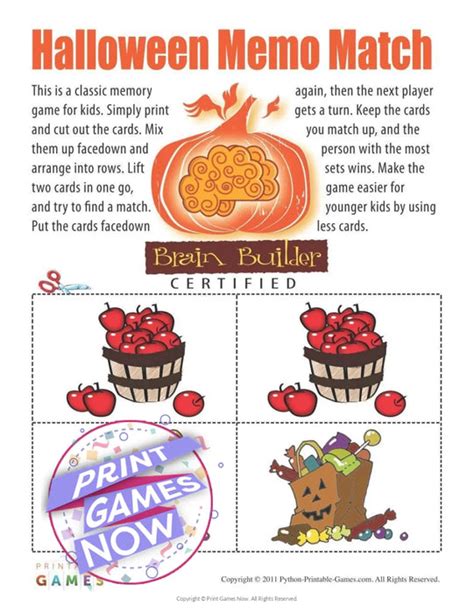 Printable Halloween Memory Match Party Game — Print Games Now