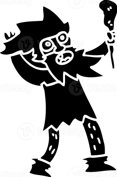 Line Drawing Cartoon Crazy Caveman Solid Black Icon 45470105 Png