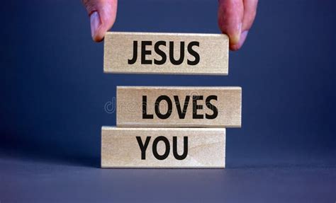 Jesus Loves You Symbol Concept Words `jesus Loves You` On Wooden