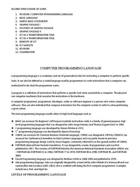 Computer Programming Language Download Free Pdf Basic Programming