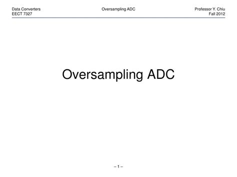 Ppt Oversampling Adc Powerpoint Presentation Free Download Id 1009974
