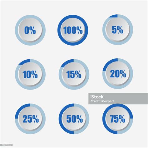 원 백분율 다이어그램 3d 최신 기호 집합입니다 벡터 일러스트레이션 0명에 대한 스톡 벡터 아트 및 기타 이미지 0명 개념 개체 그룹 Istock
