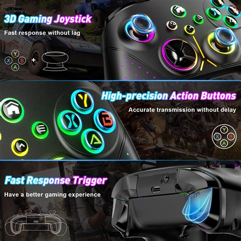 Snapklik Com LED Wireless Controller For PC Custom PC Gamepad Light Up Gaming Controller For