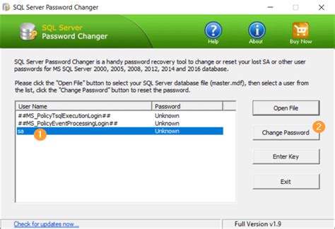 how to reset lost sa password for sql server 2022 password recovery