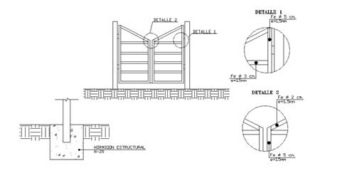 Metallic Large Gate Elevation Section And Auto Cad Details Dwg File Artofit
