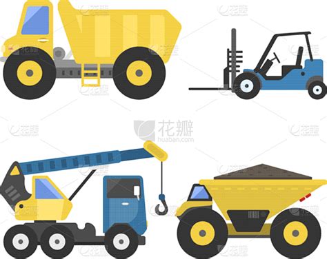 建筑业 厢式货车 分离着色 黄色 商务 货物集装箱 制造机器 图像 工业 运输