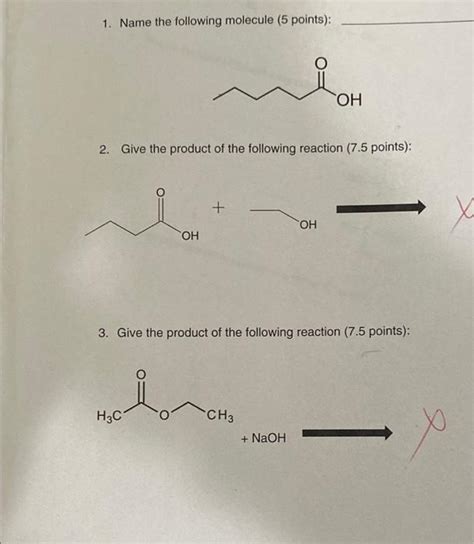 Solved Name The Following Molecule Points Give Chegg