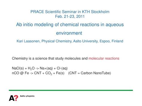 Pdf Ab Initio Modeling Of Chemical Reactions In Aqueous Environment