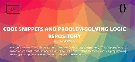 GitHub Amanparuthi Snip Code Snippets And Problem Solving Logic Repository