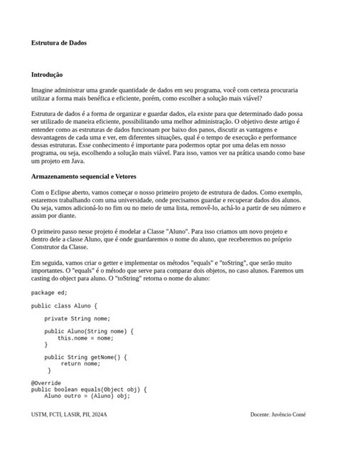 Aula Estrutura De Dados Pdf Estrutura De Dados Classe Programação De Computadores