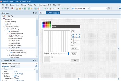 A Popup Color Selector For Windows And Macos Fmx Delphi Praxis En