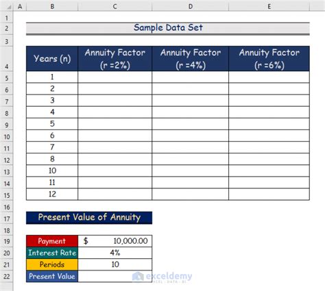 How To Calculate Annuity Factor In Excel 2 Ways Exceldemy