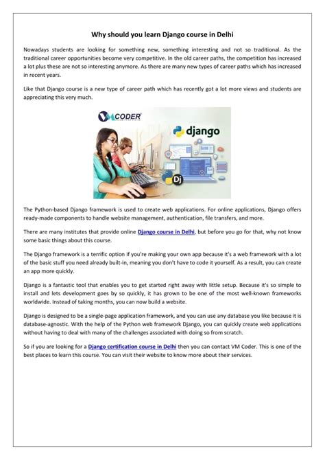 Ppt Why Should You Learn Django Course In Delhi Powerpoint