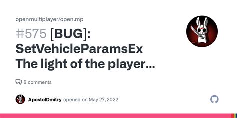 [bug] setvehicleparamsex the light of the player sitting in the car is not updated · issue