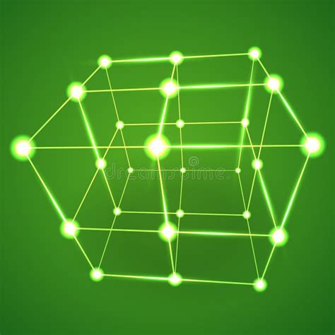 Wireframe Mesh Cube Connected Dots And Lines Stock Vector Illustration Of Polygon Form 61530539