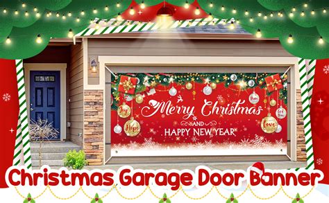 Moukeren Christmas Decorations Christmas Garage Door Cover