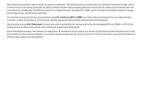 Dell Powerscale Storage Connectors For The Pytorch Ai Framework Dell Technologies Info Hub