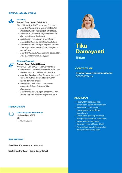 Contoh CV Lamaran Kerja Berbagai Profesi Design Menarik