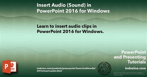 Insert Audio Sound In Powerpoint 2016 For Windows