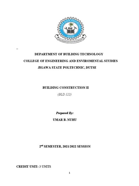 Building Construction Lecture Note Pdf Stairs Wall