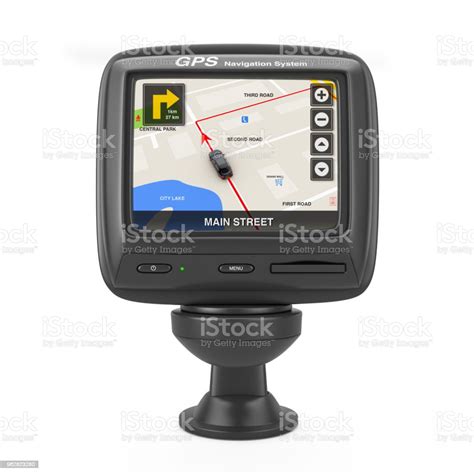 탐색 및 글로벌 포지셔닝 시스템 Gps 장치는 화면에 탐색 시 지도 함께 3 차원 렌더링 거리에 대한 스톡 사진 및 기타 이미지 거리 내비게이션 도로 Istock